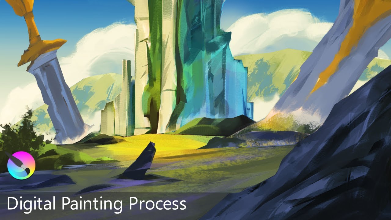 Sword Castle - Krita Digital Painting ( Environment Concept Art Process ...