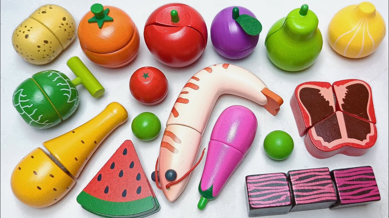 Oddly Satisfying Video ASMR | How to Cutting Wooden Fruits and Vegetables | Apple🍎 Watermelon🍉 ...