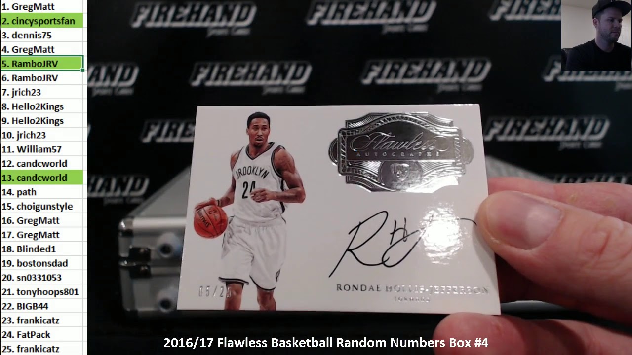 2016/17 Flawless Basketball Random Numbers Box #4 ~ 11/17/17 - YouTube
