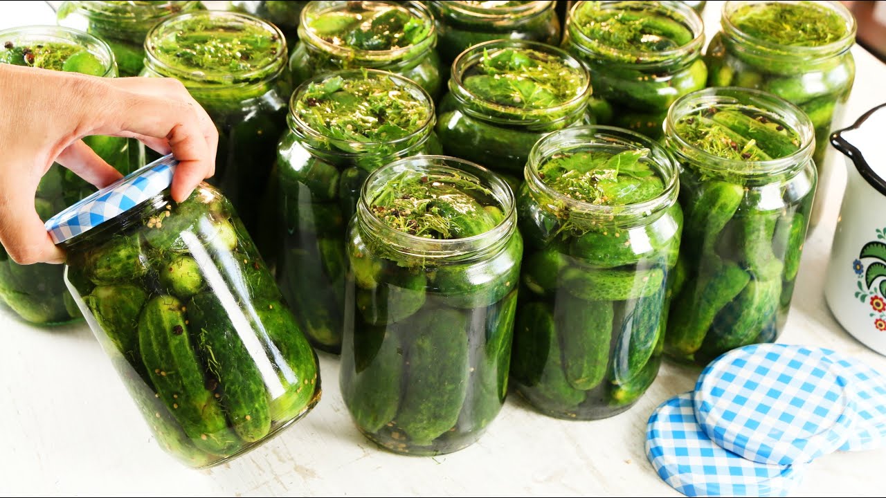 Kiseli krastavci 🥒u tegli za zimu bez konzervansa. Najlepši ukus ...