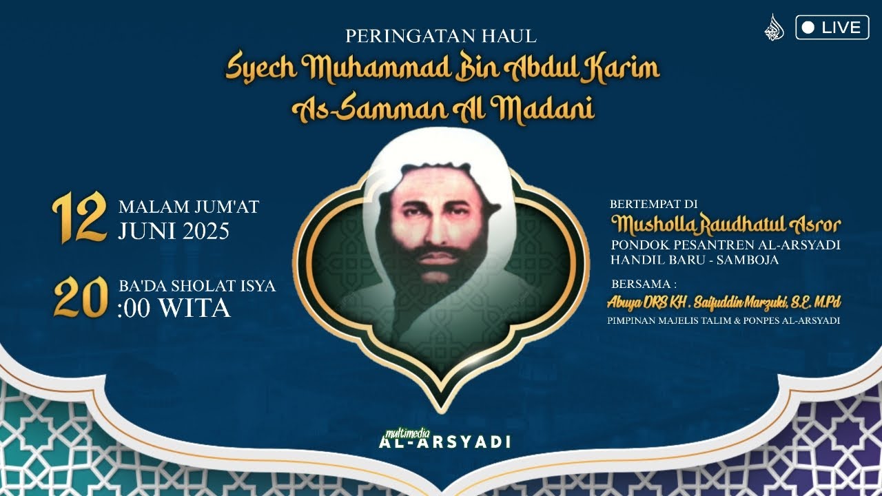 🔴 [LIVE] HAUL SYECH SAMMAN AL MADANI |12 JUNI 2025 | MAJELIS TA'LIM AL ...