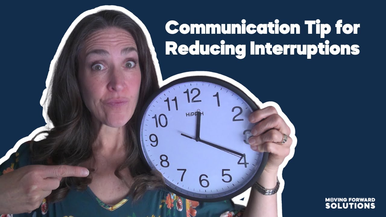 Communication tip for reducing interruptions - YouTube