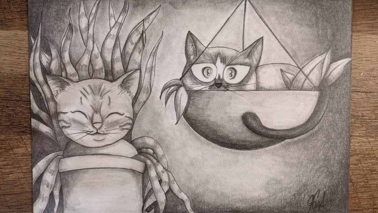Noodle & Dumpling Cat Time Lapse Drawing - YouTube