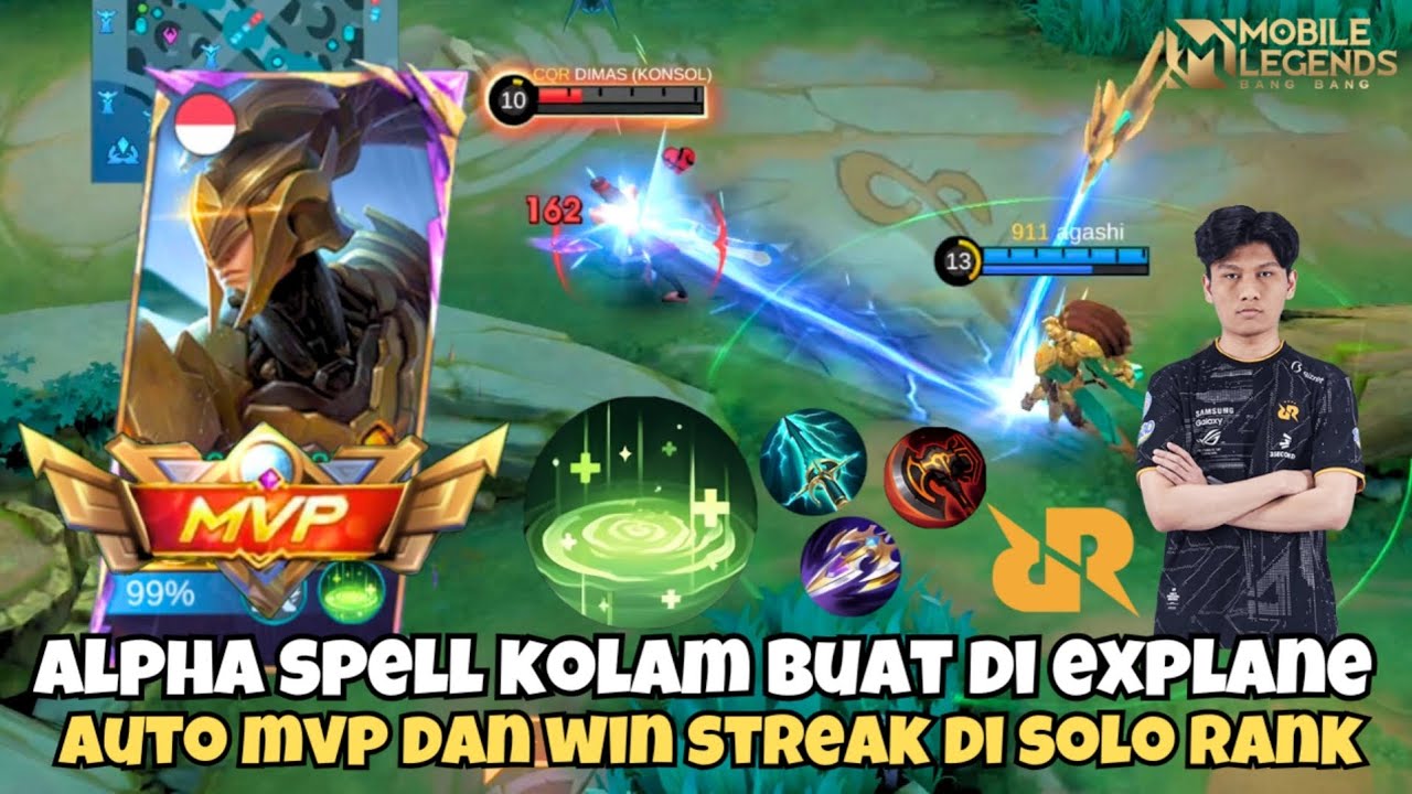 ALPHA SPELL KOLAM ‼️ KUAT DI LANE AUTO WIN STREAK DI SOLO RANK & TERIMA ...