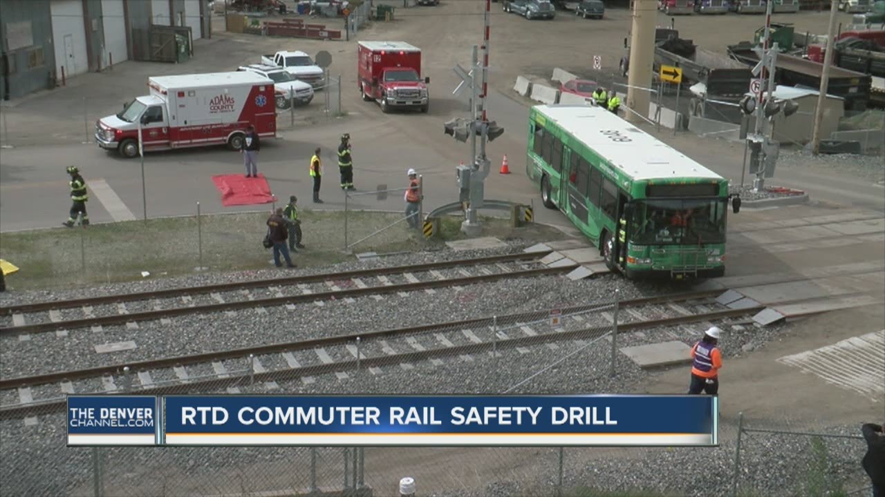 RTD commuter rail safety drill - YouTube