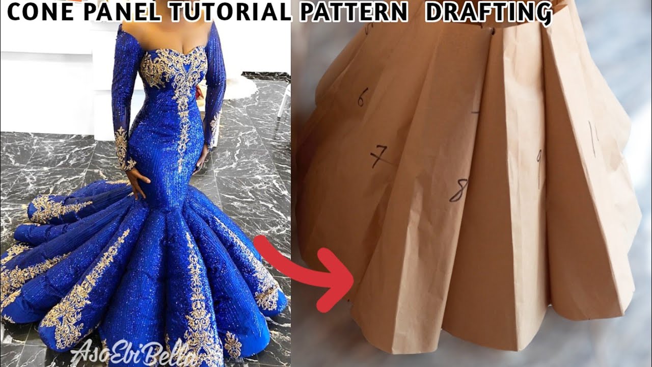 How to draft_cut_and make a cone panel dress/pattern drafting ...