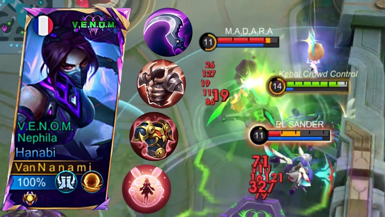 HANABI NEW META BUILD TANK🔥 KERAS BERDAMAGE🔥WAR RUSUH JADI TAMENG ...