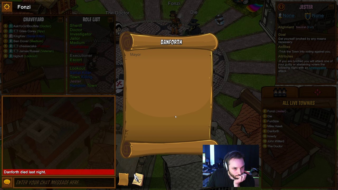 Fonzi Exe to Jest | Town of Salem - Classic, First 50 Games - YouTube