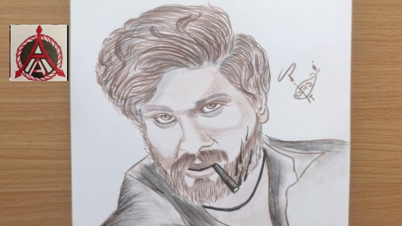 How To Draw Allu Arjun Picture // Pushpa Picture // South Indian hero ...