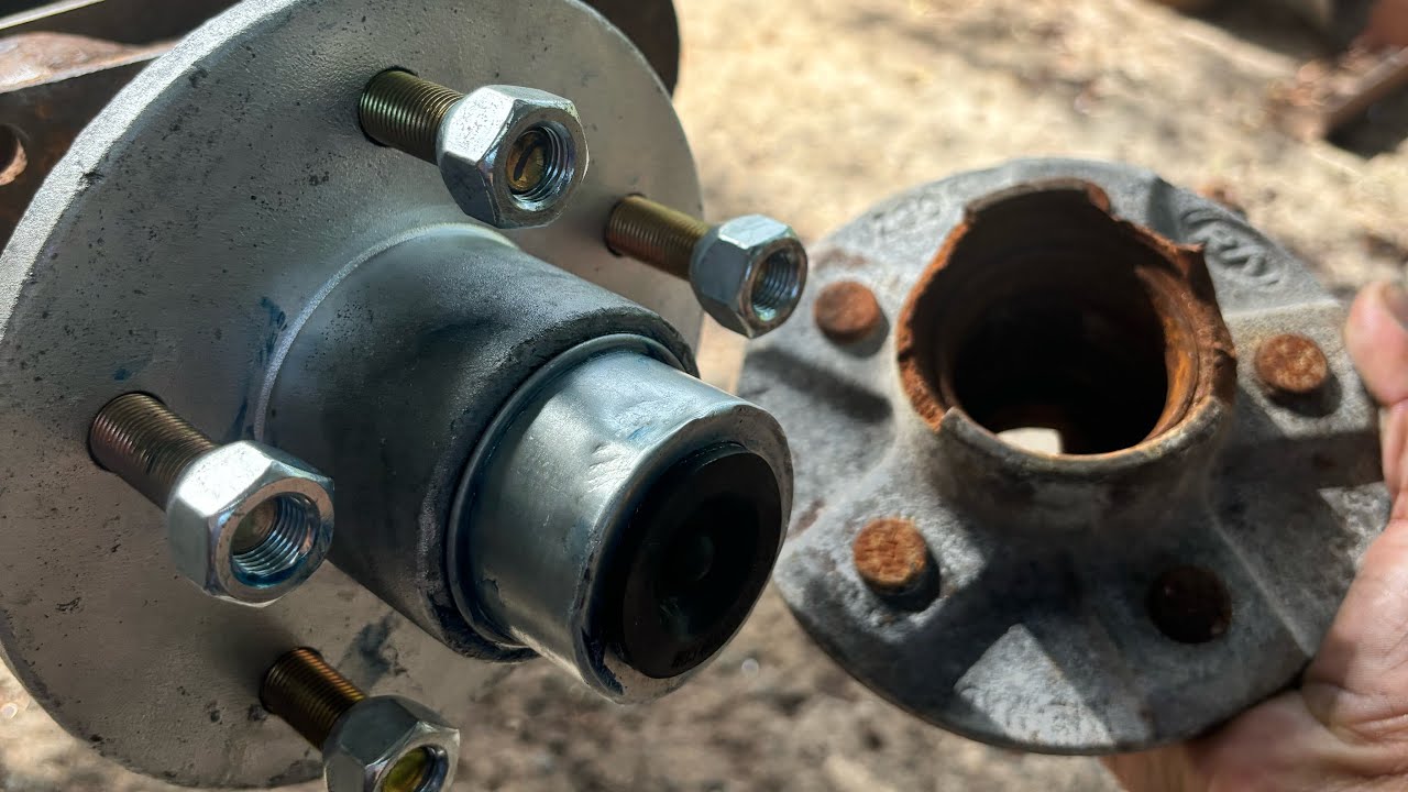 Reemplazando buje de tráiler hub kit - YouTube