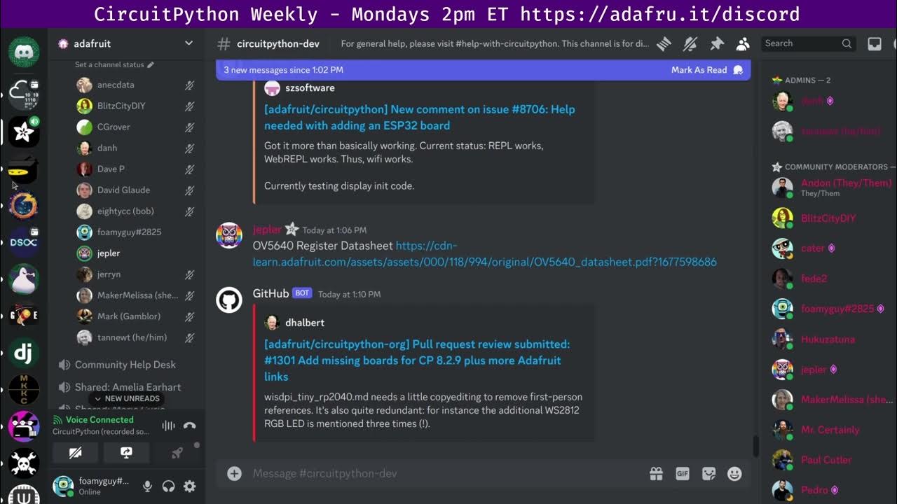 Circuitpython Weekly Meeting For December 11 2023 Adafruit Youtube