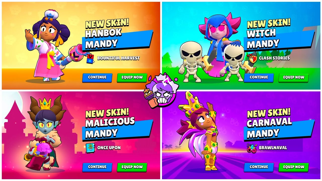 *updated* ALL MANDY SKINS UNLOCK ANIMATION | Brawl Stars - YouTube