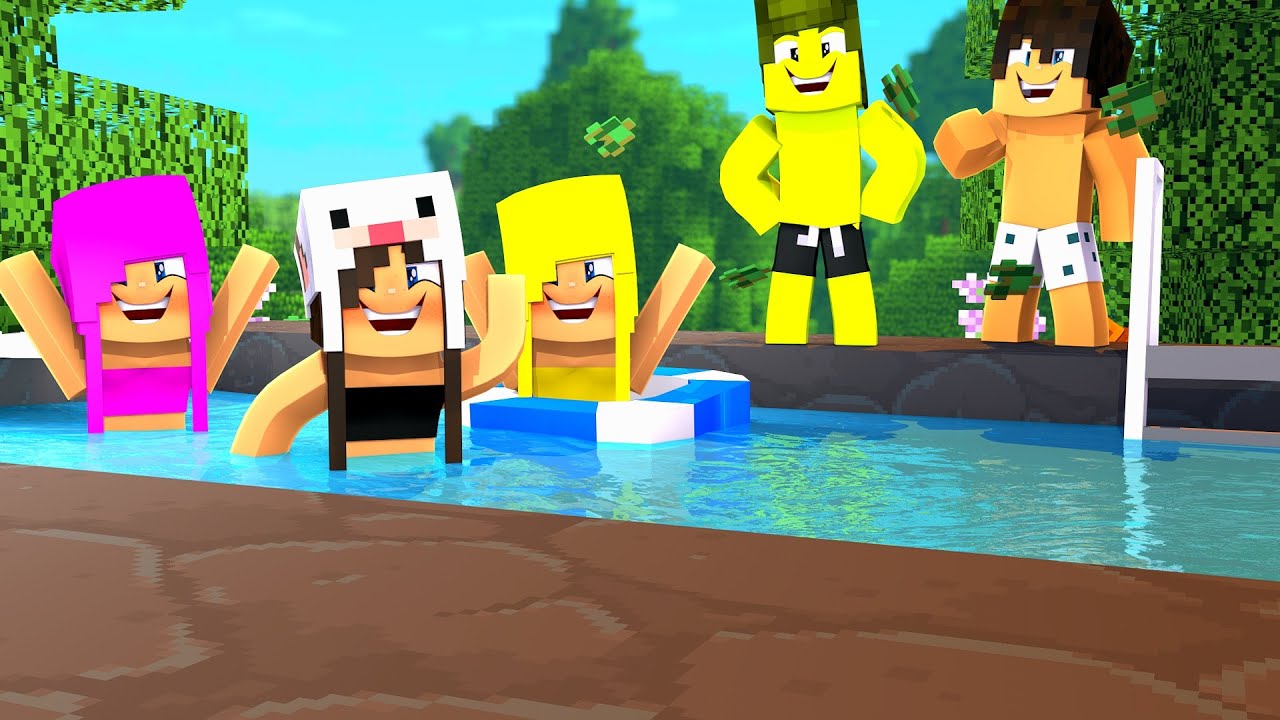 A FESTA NA PISCINA DA NOSSA ESCOLA NO MINECRAFT ! - Lixo ao Luxo #51 ...
