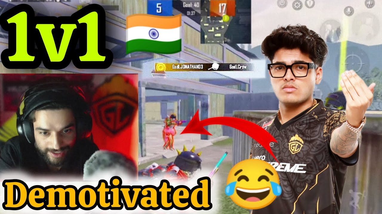 🇮🇳 Jonathan vs Crow 1v1 🥵 Crow Fully Demotivated #jonathan # ...