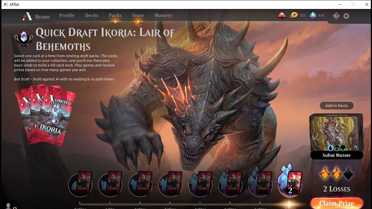 Ikoria Bot Draft. Sultai Mutate. Part 1 Draft & Gameplay - YouTube