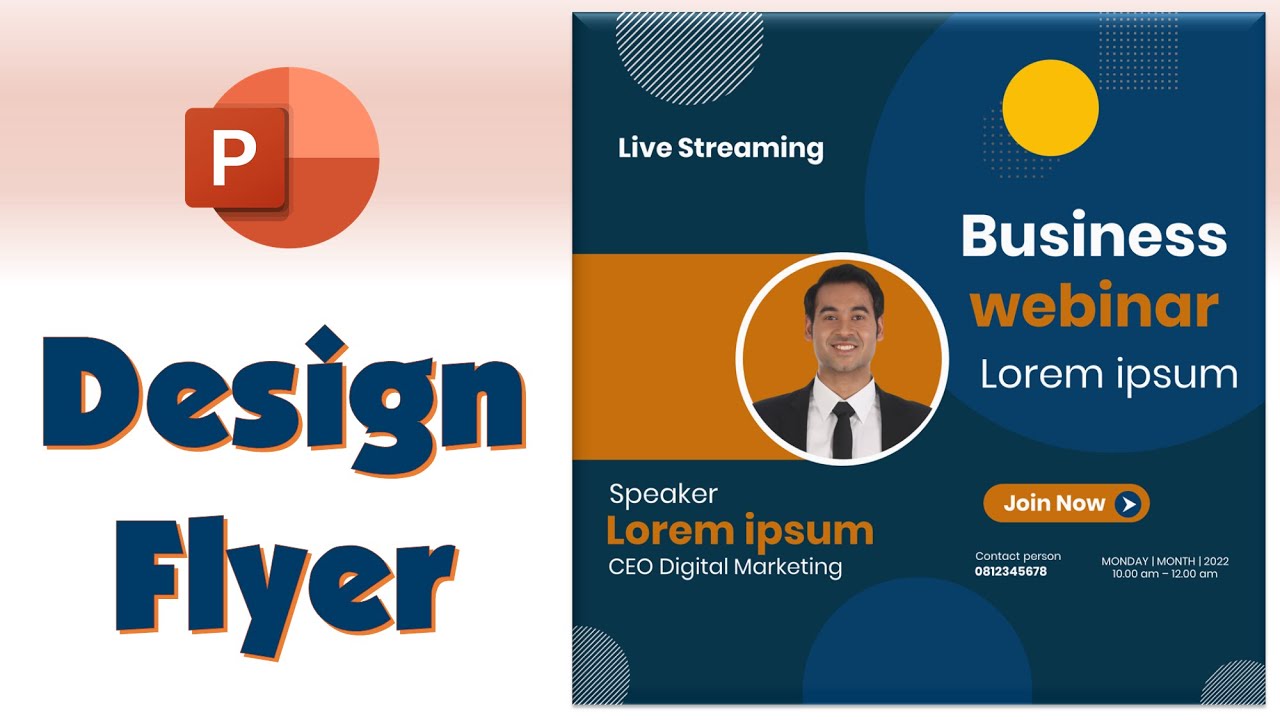 cara membuat flyer seminar |how to create flyer business in power point ...