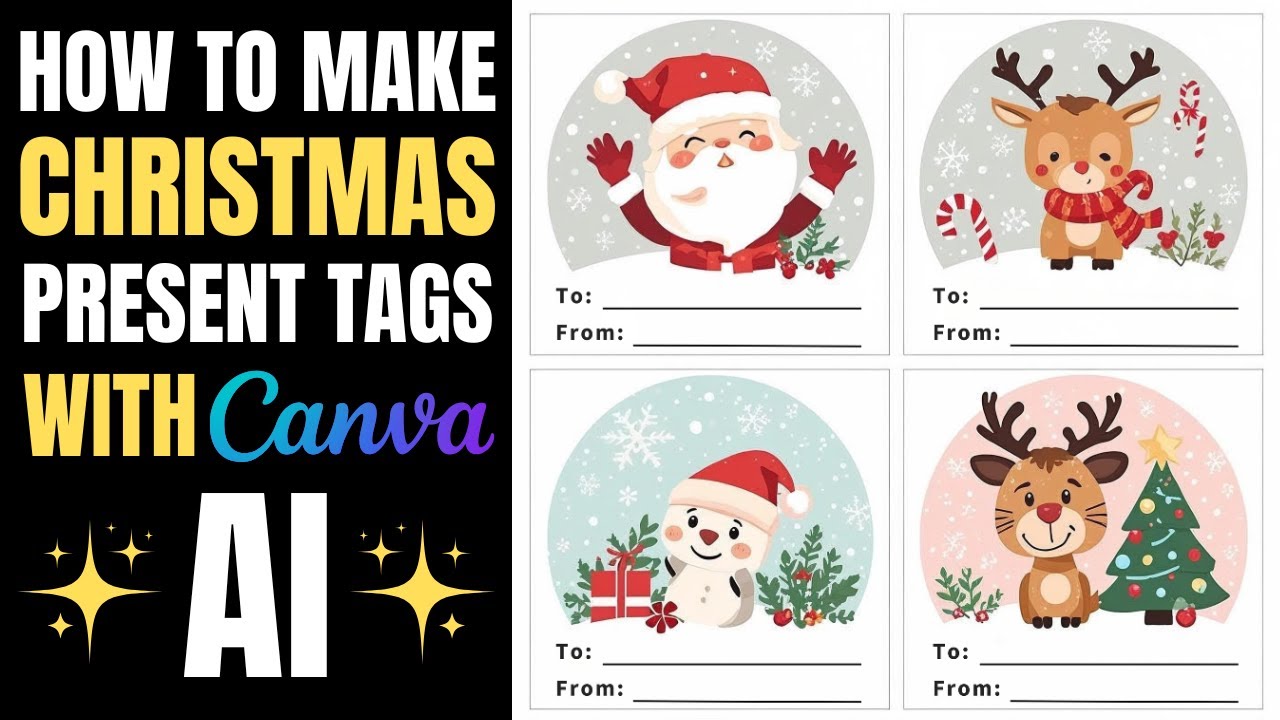 How To Make Cute Christmas Tags With Canva AI - YouTube