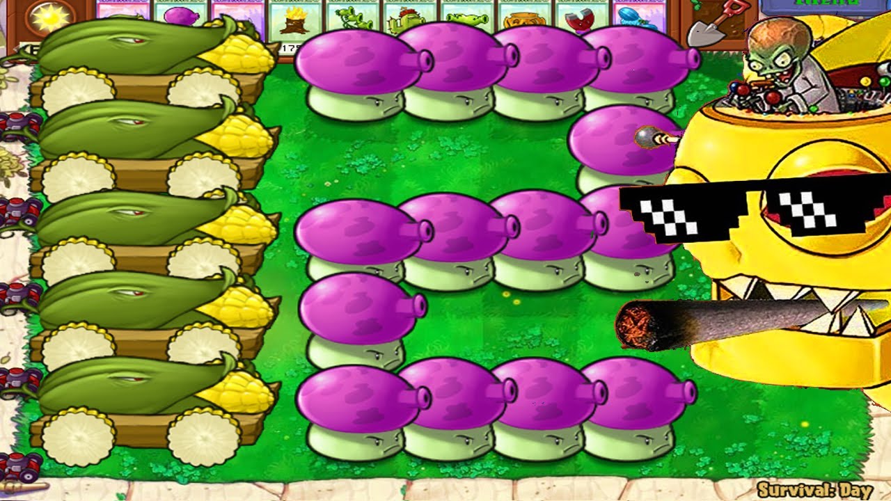 Plants vs Zombies: Cob Cannon vs 99 Fume Shroom vs Dr. Zomboss vs 999 ...