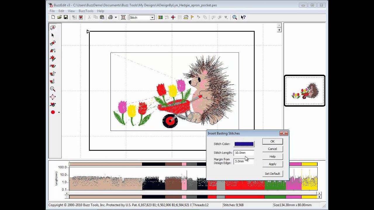 BuzzEdit v3: Inserting Basting Stitches - YouTube