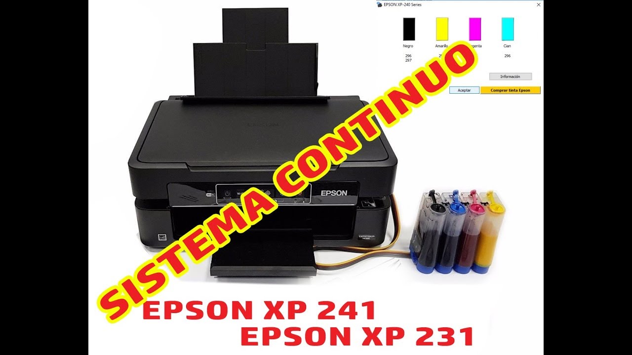 Epson xp 231, xp 241 sistema continuo - YouTube
