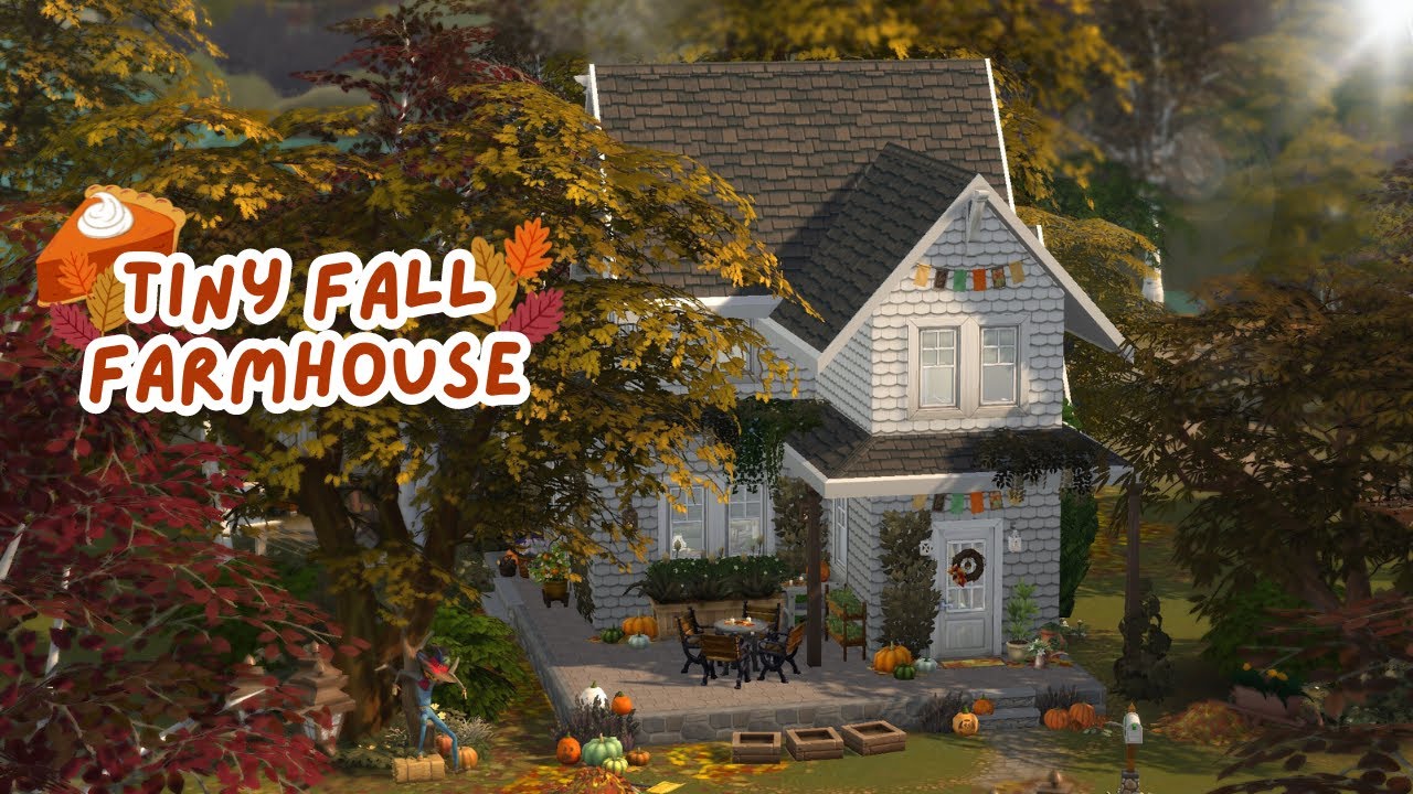 Tiny Fall Farmhouse 🍂🎃 || The Sims 4: SpeedBuild - YouTube
