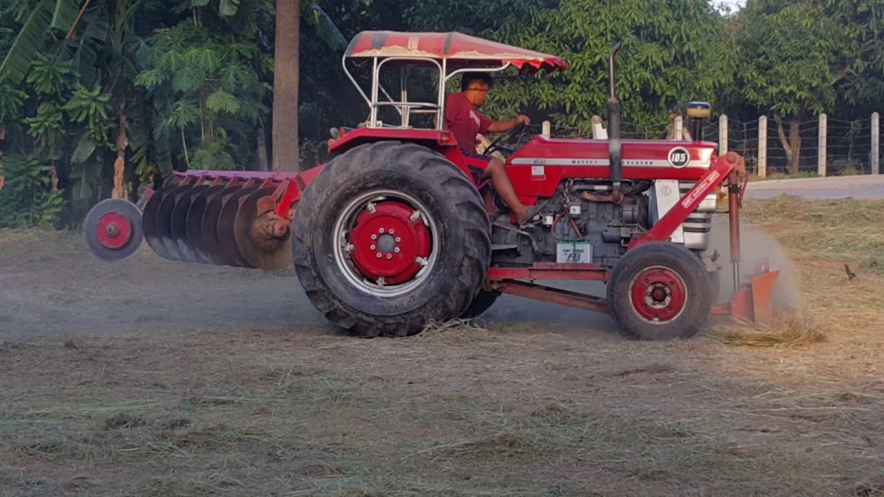 รถไถแมสซี่ MF185 ดันหญ้า [EP.3] - YouTube