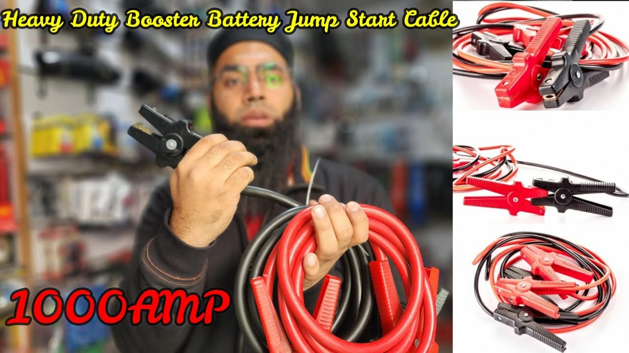 Heavy Duty Battery Jumper Starter Booster 1000 AMP Jump Start Cable For Car / Jeep - YouTube