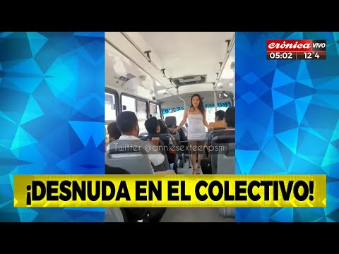 Desnuda en el colectivo en señal de protesta