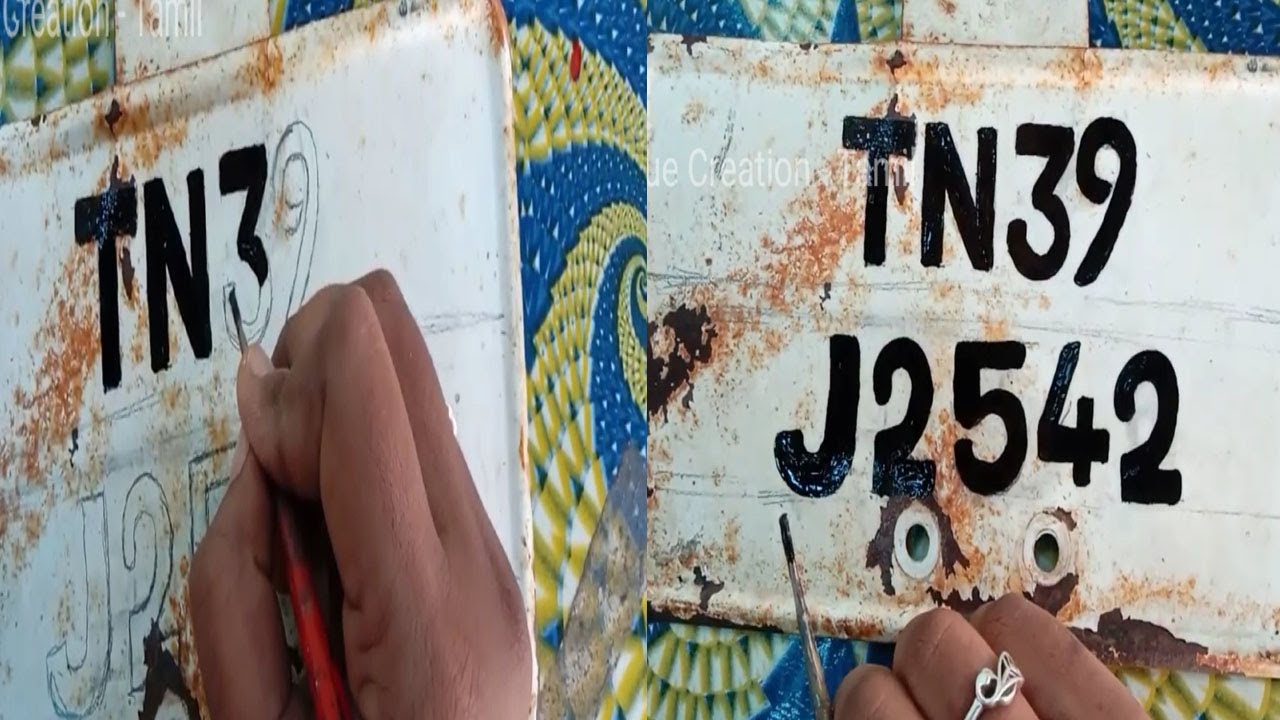 Bike Number Plate writing at Home || easy || step by step - YouTube