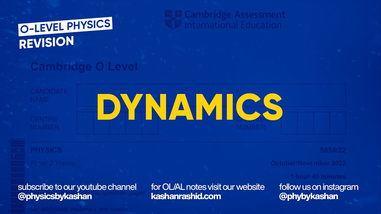 O-Level Physics Revision | Dynamics - YouTube
