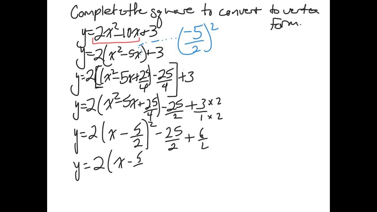 completing the square fractions - YouTube