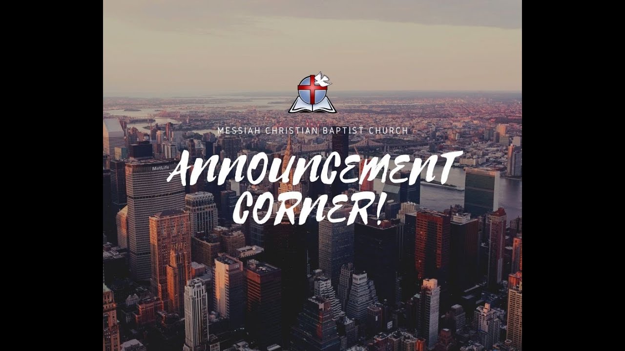 MCBC Announcement Corner | June 11, 2020 - YouTube