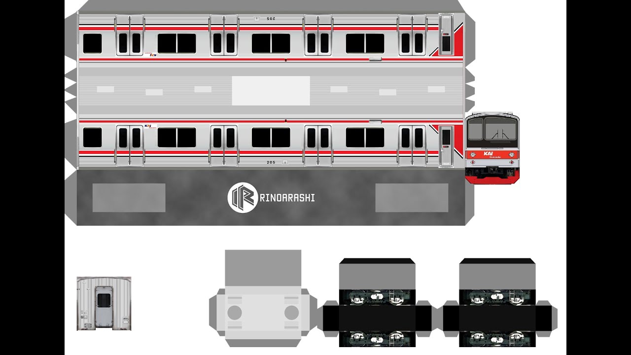 kereta kertas'KRL papercraft kereta KRL jR 205 😎😎 kereta aku gambar ...