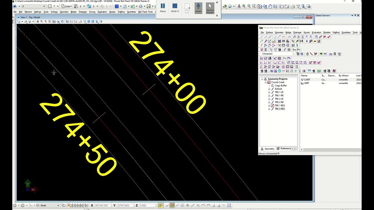 Horizontal Regression Analysis, Loading Regression points InRoads ...