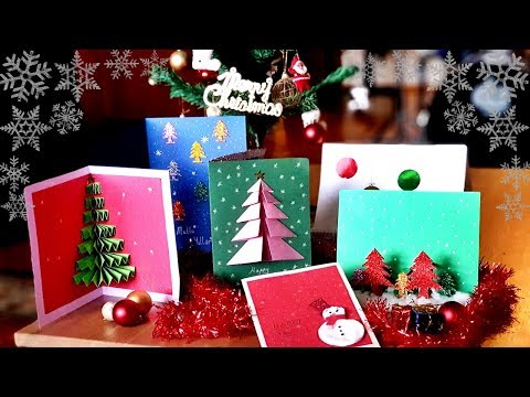 EVDE 3 BOYUTLU 6 Farklı Yeni Yıl Kartı Yapımı - KENDİN YAP - DIY 3D New Year Cards
