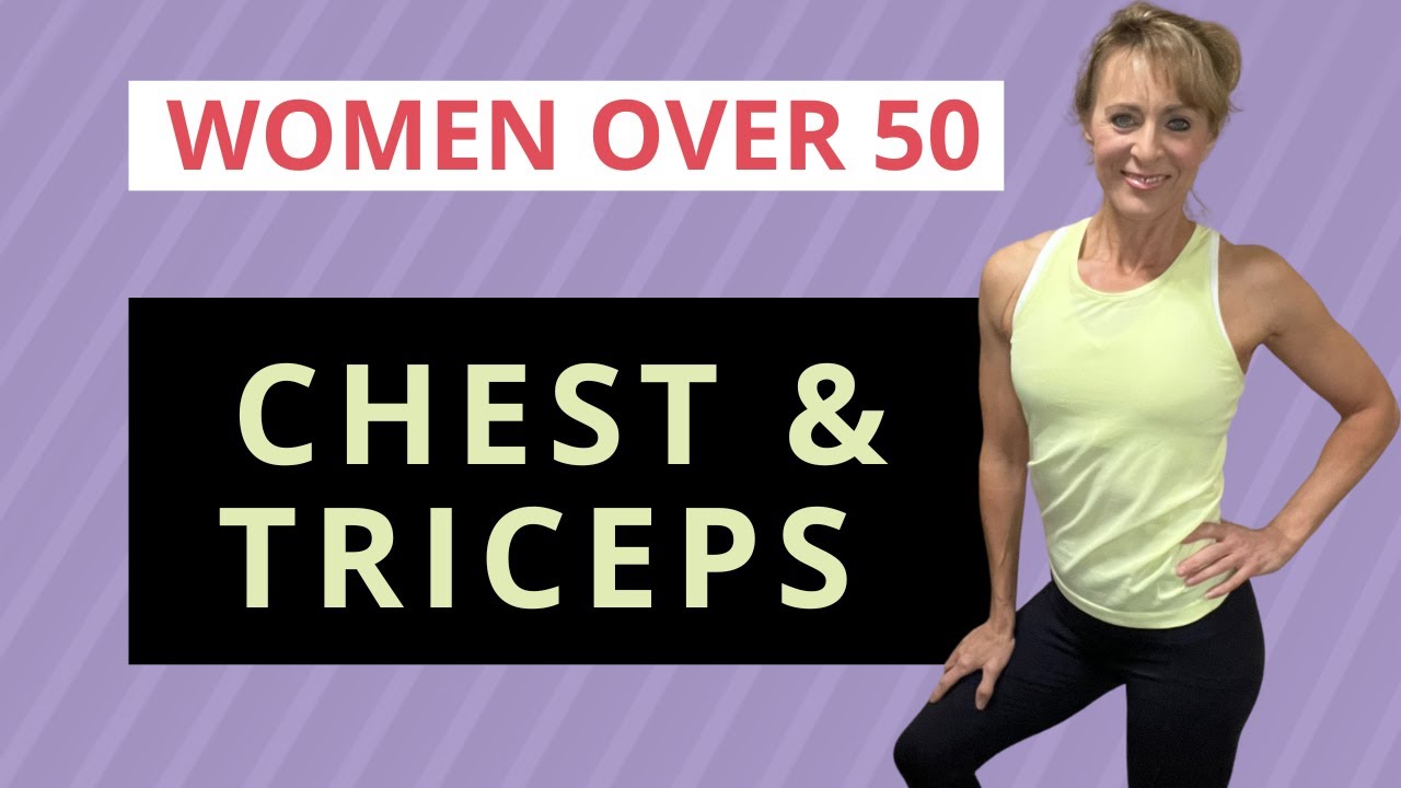 Chest and Tricep Beginner At-Home Workout for Women Over 50 - YouTube