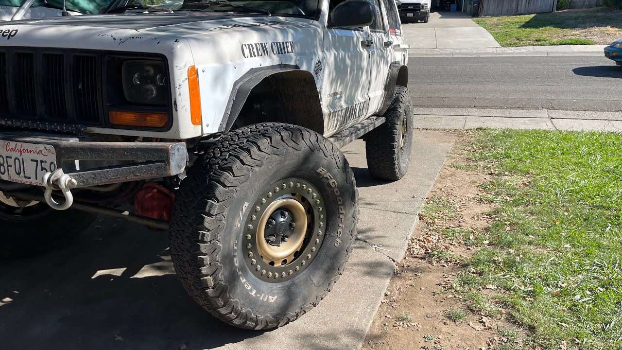 DIY BeadLocks and Upgrading to AUXBEAM Light bar On Jeep XJ - YouTube