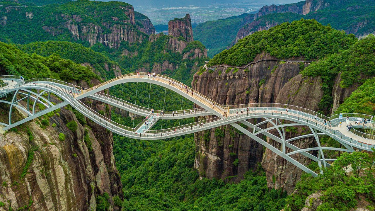 Would you dare? Chinese bending bridge is too crazy to exist. - YouTube