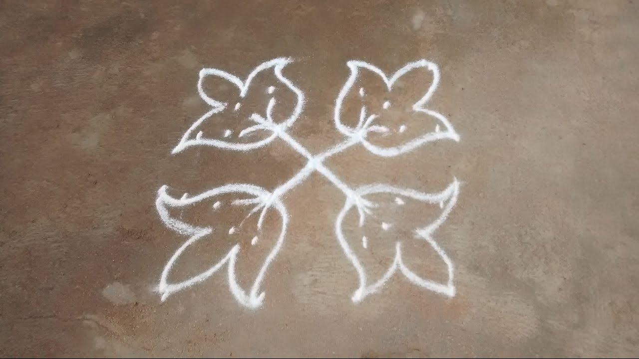 simple and easy step kolam 13 with in 1 min - YouTube