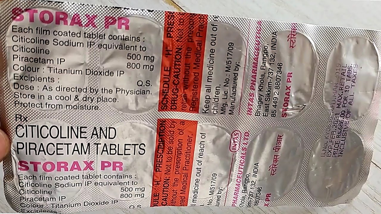 Storax Pr Tablet Use -दिमागी रोगों में खास - Citicoline & Piracetam ...