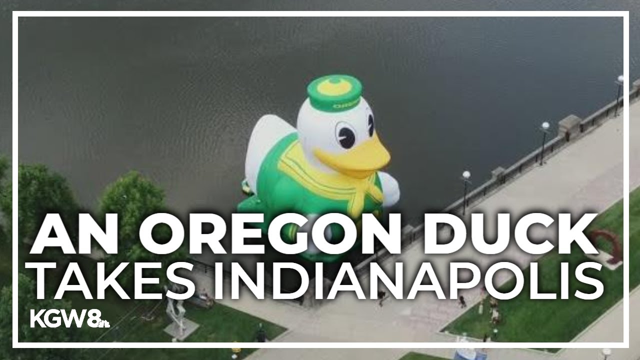 Giant Oregon Ducks inflatable pops up in Indianapolis at Big Ten media ...
