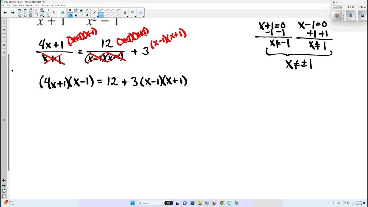 Algebra 2 Chapter 7.5 (2a) - YouTube