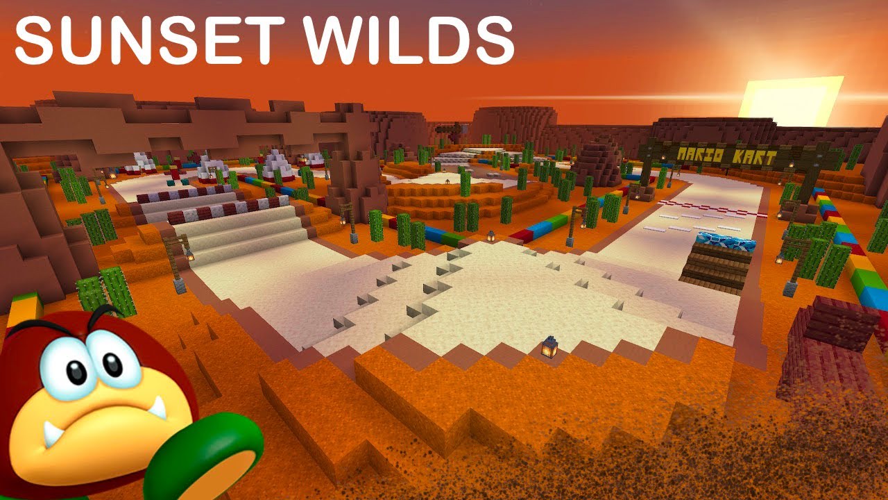 GBA Sunset Wilds - Mario Kart in Minecraft - YouTube