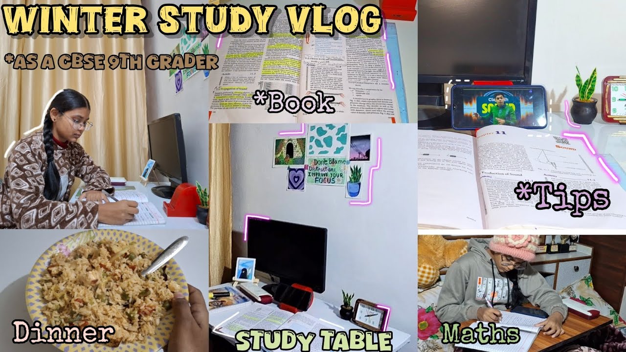 Winter Morning-Evening Study Vlog|Class 9 study vlog|exam preparation ...