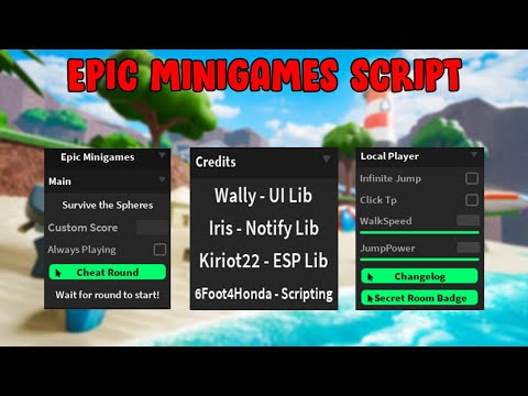 OP EPIC MINIGAMES SCRIPT! [AUTOWIN, INFJUMP, SPEED] - YouTube