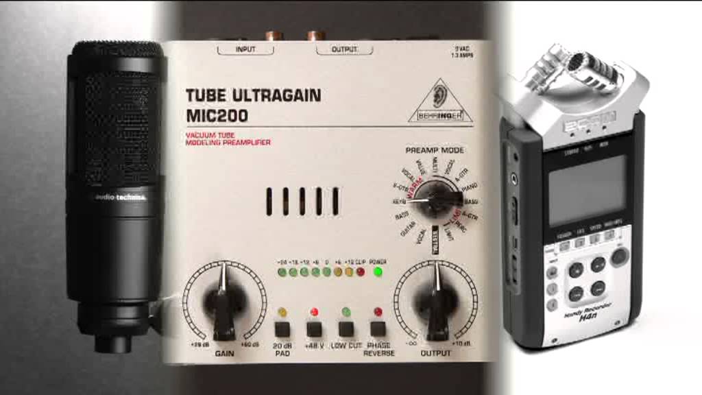 Behringer Tube Ultragain MIC-200 csöves előfok 1. teszt - YouTube