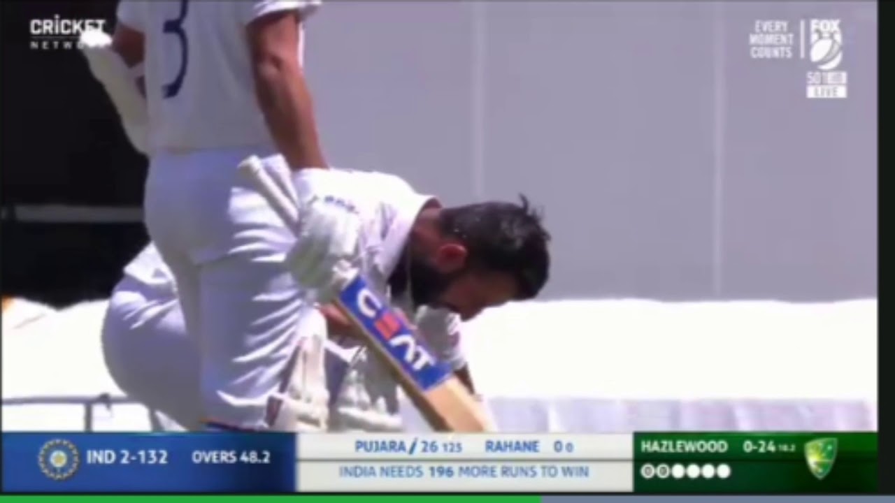 puji banged || Courageous Pujara cops brutal blows on day five ...