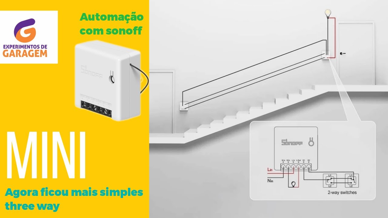 Na prática, Sonoff Mini, interruptor normal e three way. - YouTube