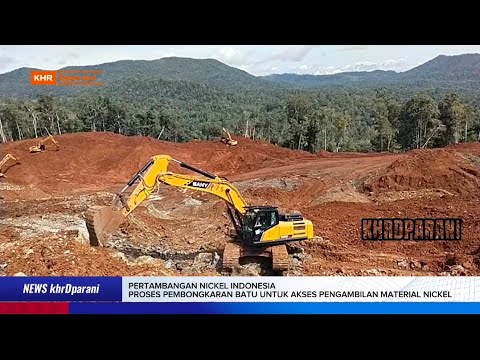 proses pembongkaran batu untuk akses pengambilan material Nickel - YouTube