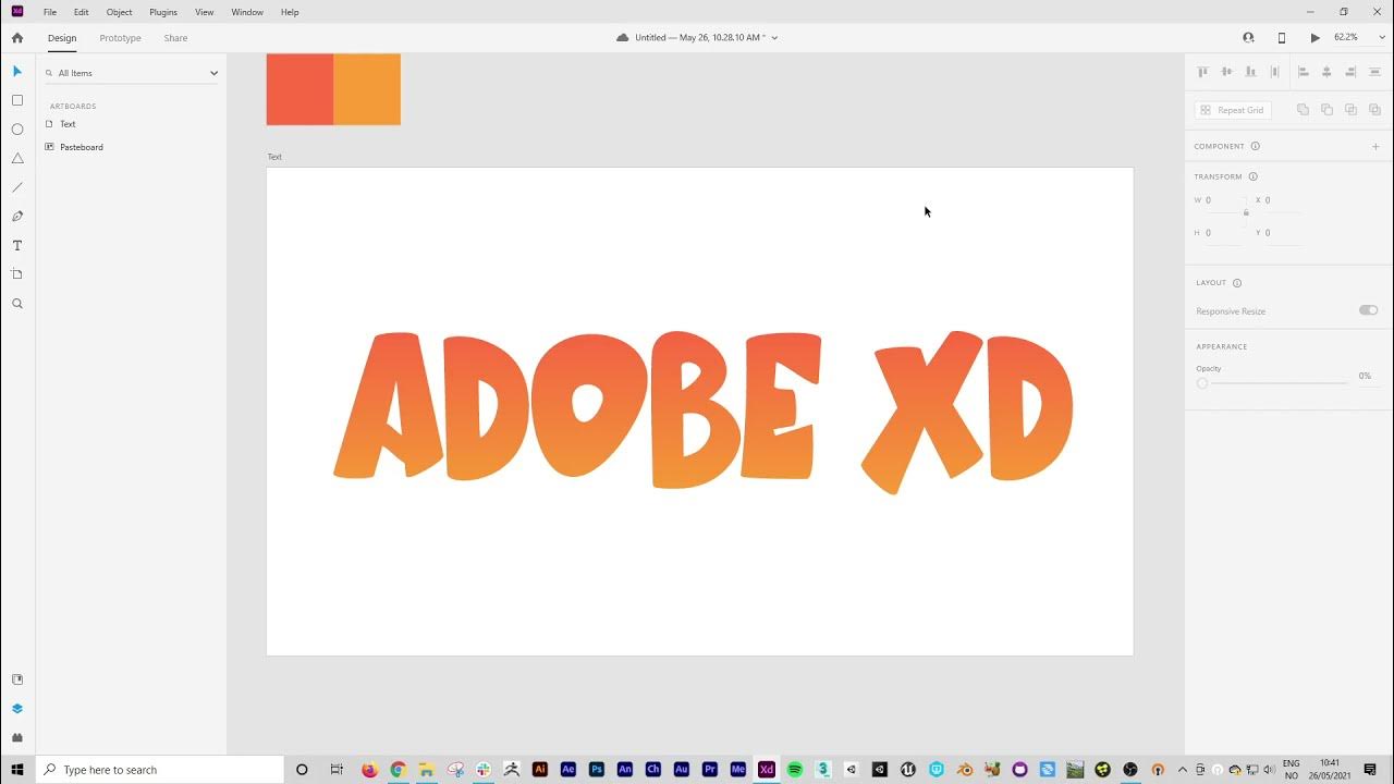 Adobe XD - Quick Tip - Adding a gradient to text - YouTube